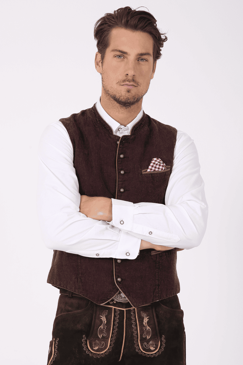 Trachten vest Platzhirsch in rood in de Krüger Dirndl Online Shop