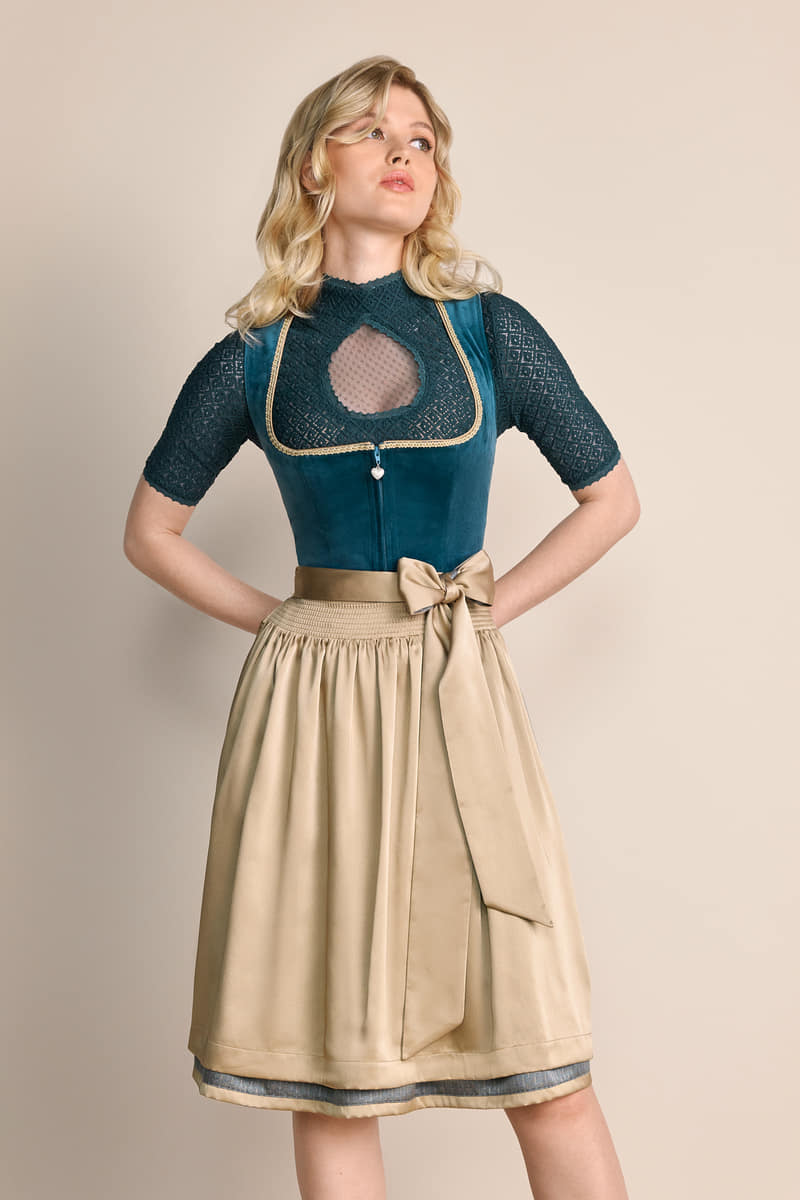 Dirndl Dena (60 cm) in turquoise in de Krüger Dirndl Online Shop