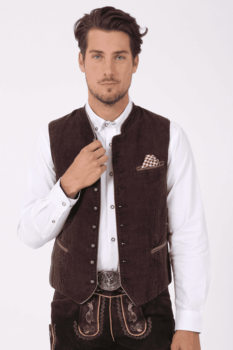 Trachten vest Platzhirsch in rood in de Krüger Dirndl Online Shop
