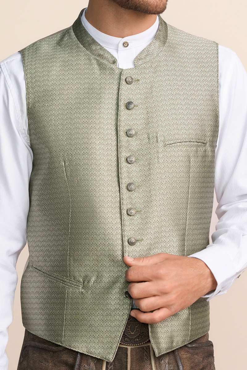 Trachten vest Tavros in groen in de Krüger Dirndl Online Shop