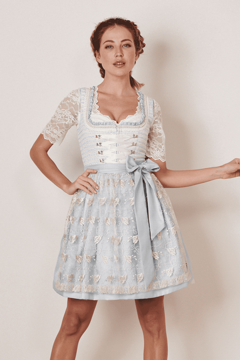 Dirndl London (50cm) in blauw in de Krüger Dirndl Online Shop